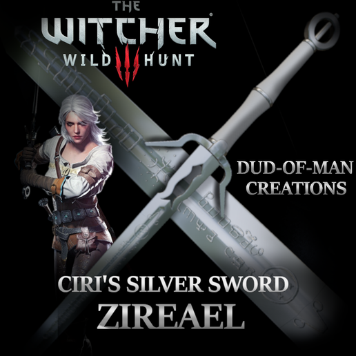 🗡️ The Witcher 3, Ciri's Zireael silver sword・ 3MF File for 3D printing ...