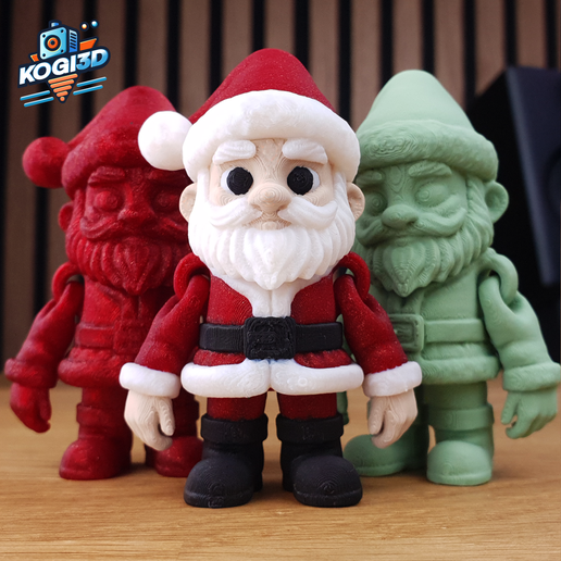 🎅 Articulated Santa - Flexy Miniature・ STL File for 3D printing・Cults