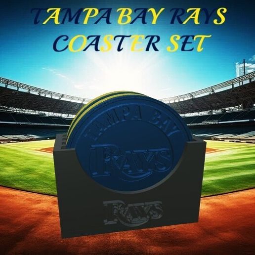 🍽️ Tampa Bay Rays Coaster Set (MLB)・ STL File for 3D printing・Cults