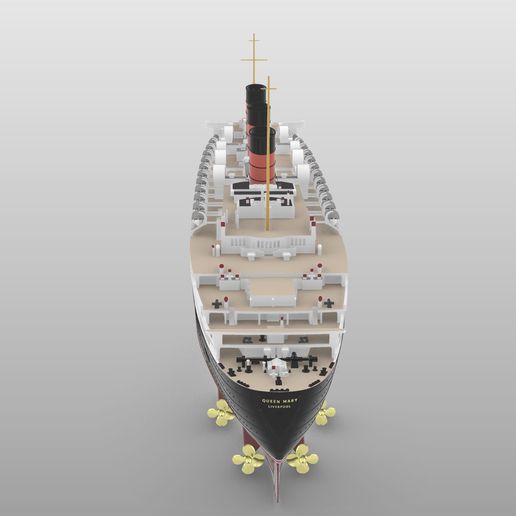👸 RMS QUEEN MARY ocean liner 1/450 model kit・ STL File for 3D printing ...