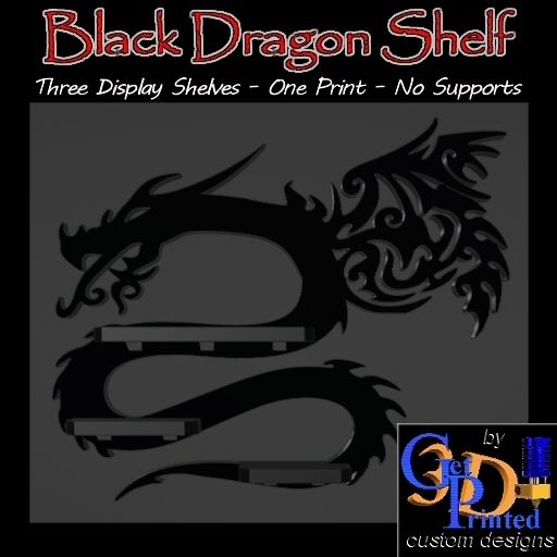 STL file Black Dragon Shelf w/ 3 Display Shelves, No Supports 🐉 ・3D ...