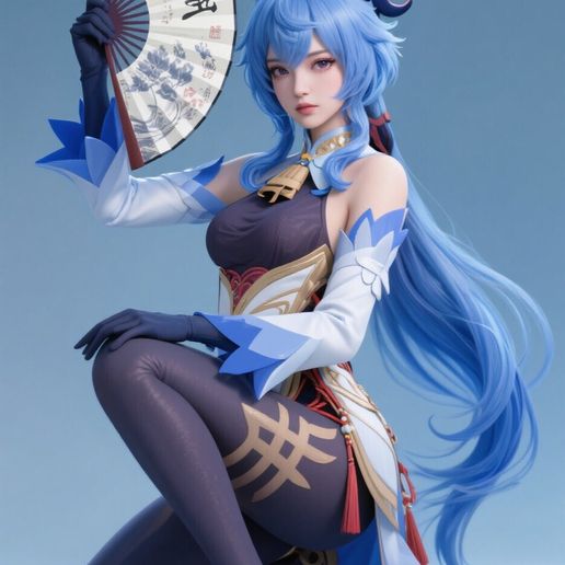 🎁 Liyue Cryo-Cosmos: Ganyu's HyperRender Elegance・Free 3MF File for 3D printing・Cults