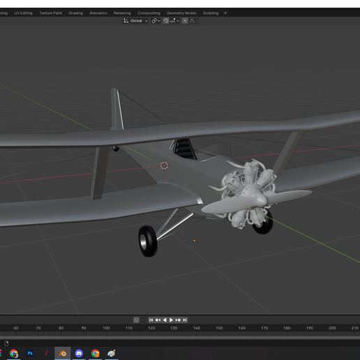 ️ Vintage Biplane Prop Fighter・ OBJ File for 3D printing・Cults