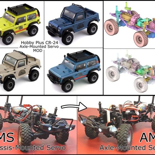 Hobby Plus CR-24 Axle-Mounted Servo MOD・Free 3D File for ・Cults