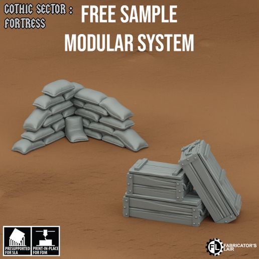 ⚔ Gothic Sector : Fortress - Sample・Free 3D File for 3D printing・Cults