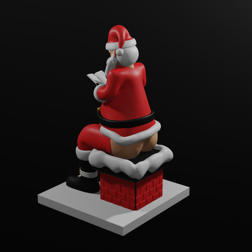 🎅 Santa butt naked pooping on chimney for Christmas・ STL File for 3D ...