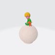 Archivo STL 🌕 3D Moon Lamp with Le Petit Prince and His Fox 🦊🌟 ・Plan de ...