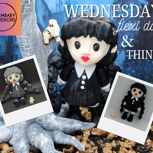 🧛 Wednesday Addams Flexi and Thing・ STL File for 3D printing・Cults