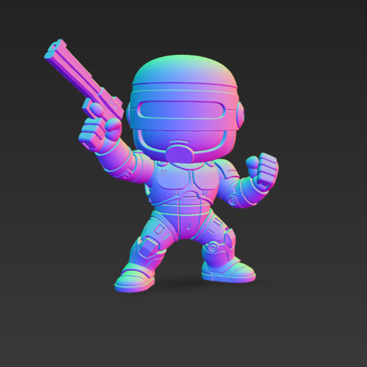 🔫 RoboCop (Chibi) – Dynamic Aiming Pose w/ Pistol・Archivo STL para ...