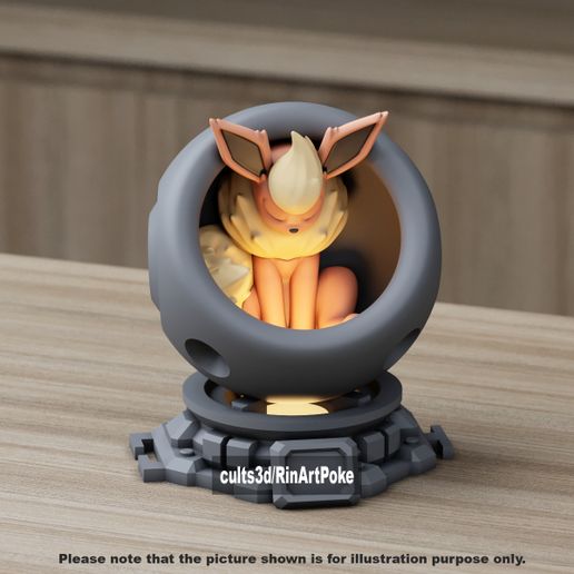 🐉 Flareon en vainas de máquinas curativas de pokemon・Archivo STL para Impresión 3D・Cults