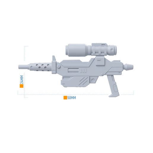 🦸 144WS-004BS Mini SMG (ACOG Scope). 3D Printed Parts for 1/144 Scale ...