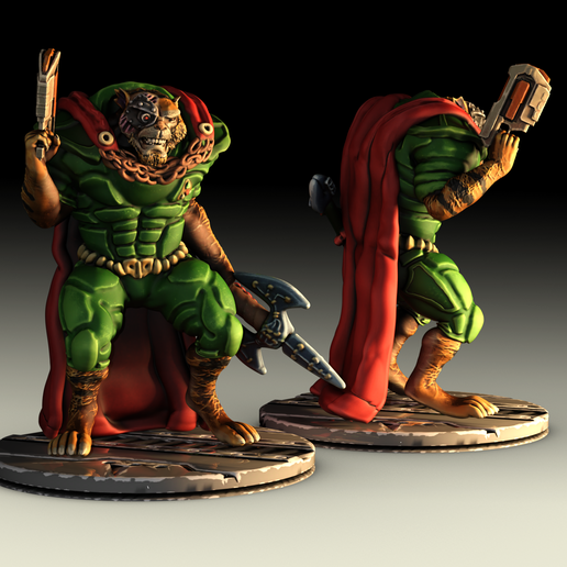 🛰 Space Opera Tigerfolk Shock Troopers (Monopose miniatures)・ 3D File ...