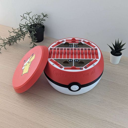 📅 Pokeball advent calendar・ 3MF File for ・Cults