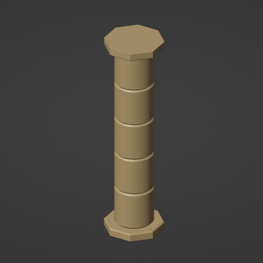 🎲 Cylindrical Pillar on Octagon Base ( 28mm )・Free 3D File for ・Cults