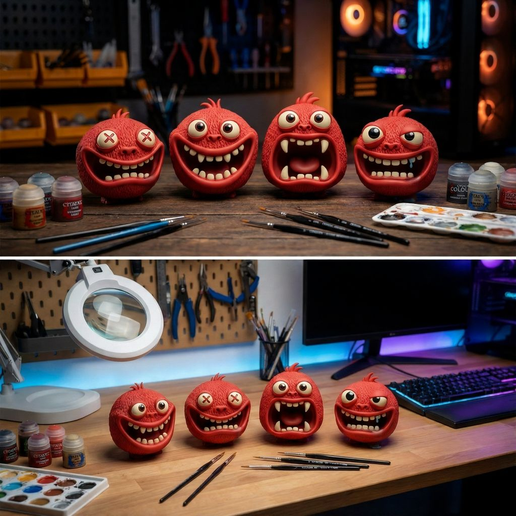 👹 Cute Monster Face STL Pack・ STL File for 3D printing・Cults