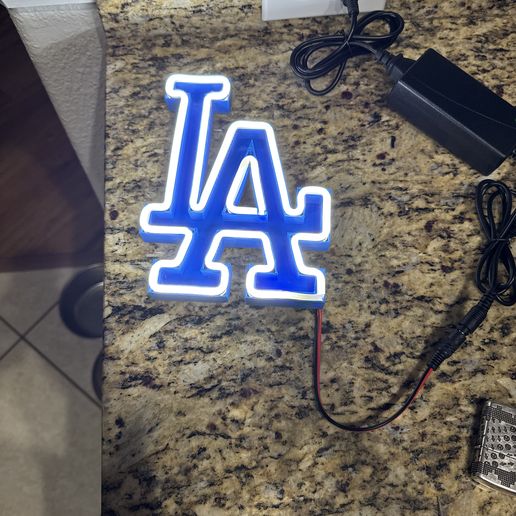 STL file L.A. Dodgers Neon LED Sign - 220mm design plate ⚾ ・3D ...