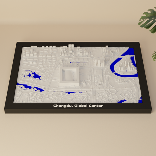 🇨🇳 Chengdu, Global Center, China - 3D Miniature・ STL File for 3D ...