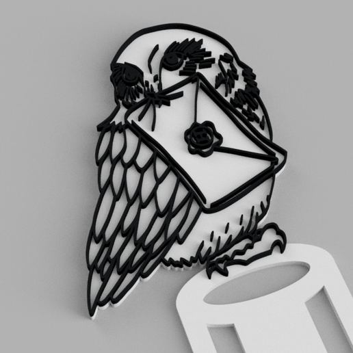 Free STL file Hedwig owl with Harry Potter Hogwarts LETTER Bookmarks 🦉 ...