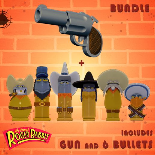 🐇 ROGER RABBIT - COMPLETE BUNDLE- 6 BULLETS AND THE GUN・ STL File for ...