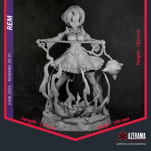 👾 Rem STL Ready for 3D Printing・ 3D File for 3D printing・Cults