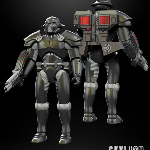 👾 Phase III Dark Trooper One12 Scale Articulation STL Files 3D print ...