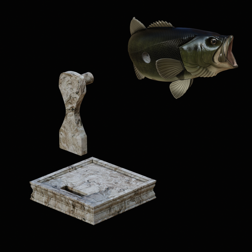 🐠 fish Largemouth Bass / Micropterus salmoides in motion trophy statue ...