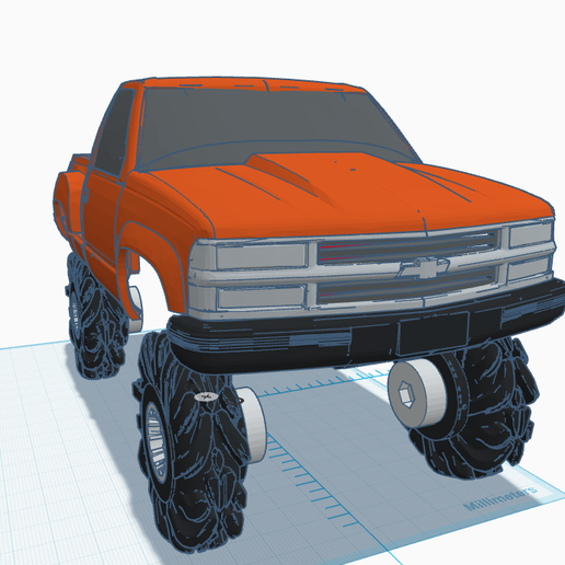 🚙 1997 Chevrolet OBS Stepside "TERROR PAW COMBO"・ STL File for 3D ...