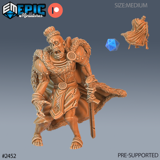 3D file Zombie King Walking ‧ DnD Miniature ‧ Tabletop Miniatures ...