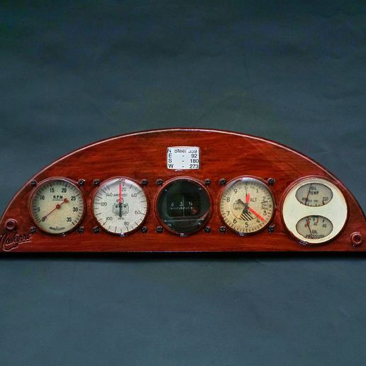 🛩️ Puper Cub J3 Intrument panel 14 x 4cm・ STL File for ・Cults