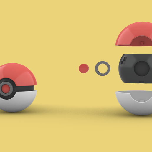 🐉 Pokeball Standard Pokeball・Archivo STL Gratis para Impresión 3D・Cults