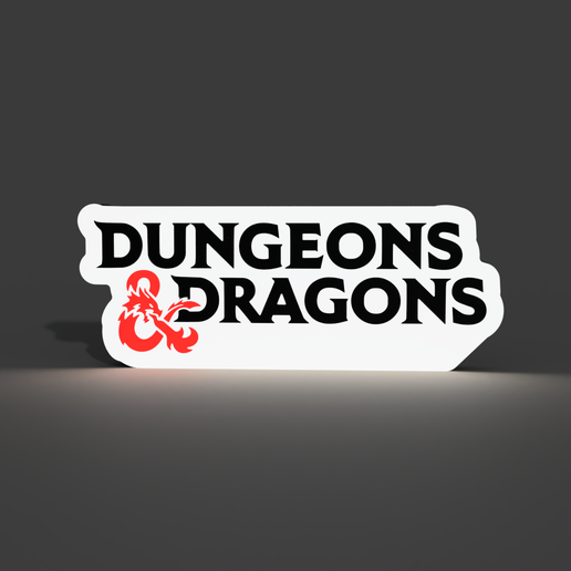 3MF file Dungeons & Dragons Logo & Dragon Lightbox LED Lamp 🐉 (STEP)・3D ...