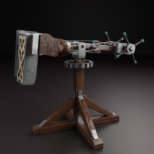 🦸 Dwarf Fantasy Ballista "Stonecrusher" DND・ STL File for 3D printing・Cults