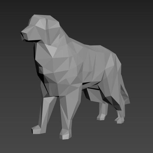 🐕 Pyrenean lowpoly dog・ STL File for ・Cults