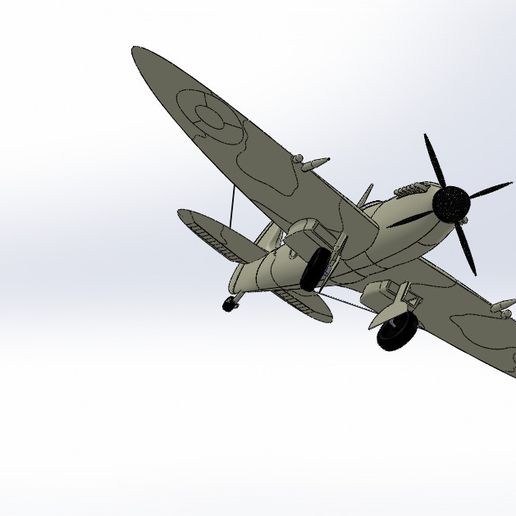 ️ SolidWorks Spitfire Fighter Plane – WWII Aircraft 3D Model・ STL File ...