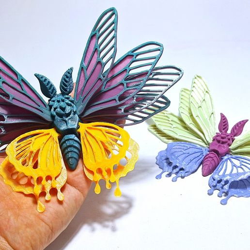 🧲 Aurora Winged Moth (STL/3MF files)・ 3D File for 3D printing・Cults