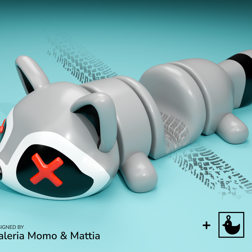 Splat Raccoon Flexi (Toy, Keychain & Magnet) 🦝・ STL File for 3D ...