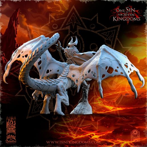 🧙 Realms of Mayhem Sorcerer on Undead Manticore・ 3D File for 3D ...