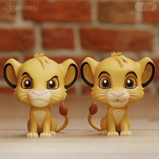 🤴 Simba Young Liong King 2 Models Chibi Cute・ 3D File for 3D printing・Cults