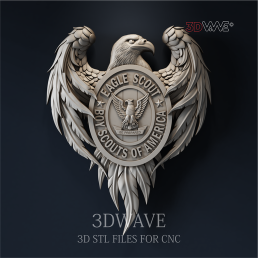 👦 American Boy Scout Eagle 3d stl file for CNC・ STL File for CNC machining - Laser cutting・Cults