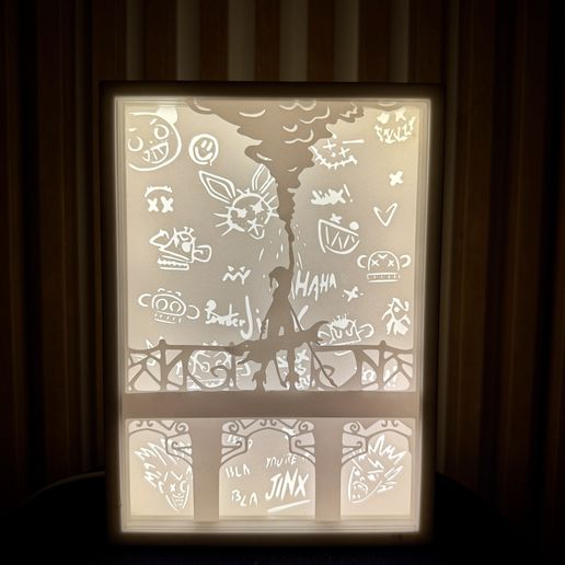 📦 Jinx Shadow Box Arcane League of Legends Lamp・ 3MF File for 3D ...