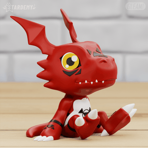🐉 guilmon digimon tamers chibi・ 3D File for ・Cults