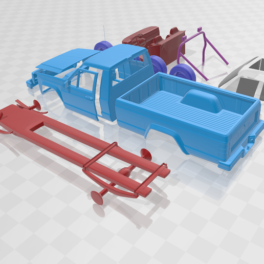 🚗 Jeep Comanche MJ 1984 - Separate Parts STL Model・ 3D File for 3D ...