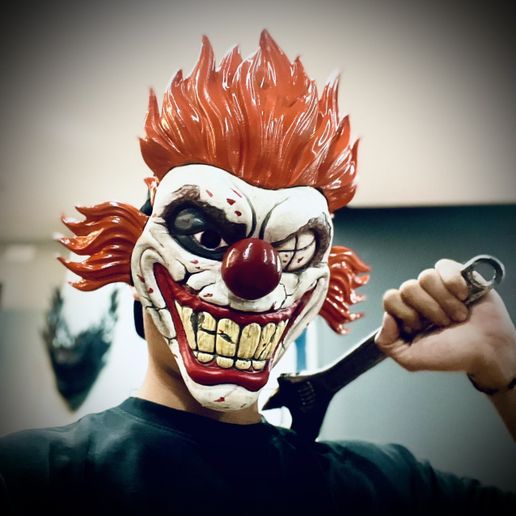 🦷 Sweet Tooth Twisted Metal Mask With Hair High Quality・ STL File for ...