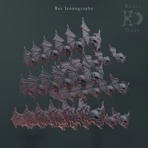 🦇 Night Lords Bat Iconography Multiple blends・ STL File for 3D printing ...
