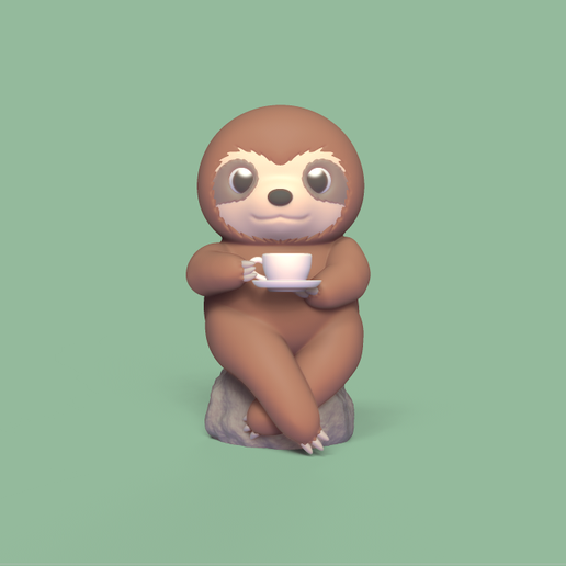 🦥 Sloth Tea・ 3D File for ・Cults
