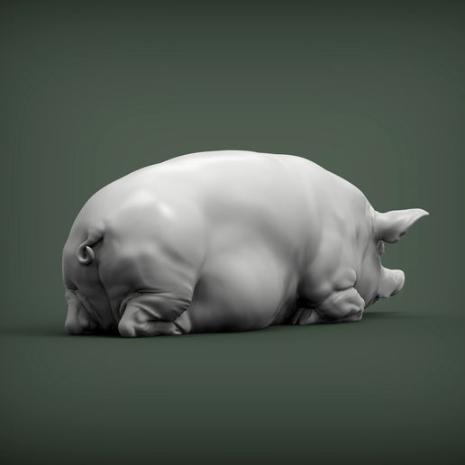 STL file Lying pig 3D print model 🐖 (OBJ)・3D printer design to download ...