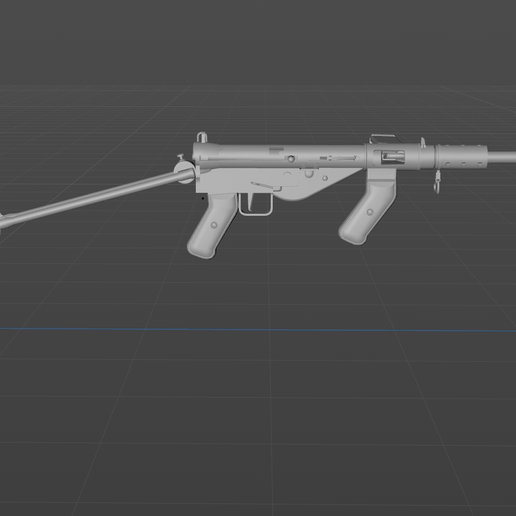 OBJ file American "Austen" submachine gun digital model material 🔫 ・3D ...
