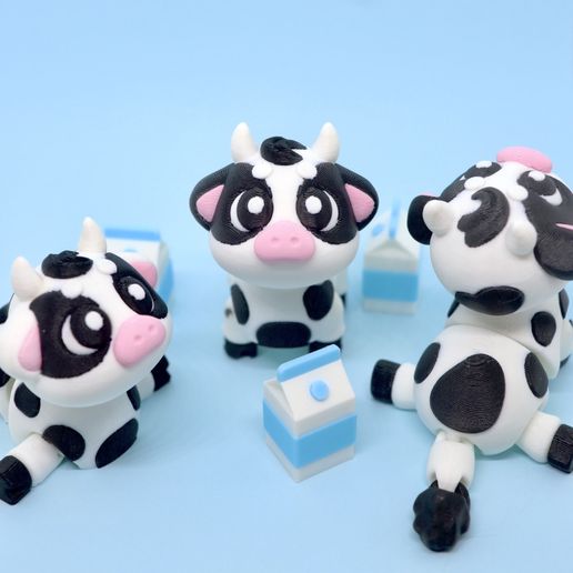 Cute Flexi Cow - No supports 🐮・ 3D File for 3D printing・Cults