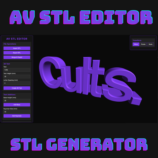 3D file AV STL EDITOR 💭 ・3D printing model to download・Cults