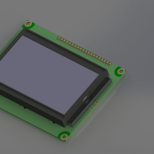 🧑‍🔧 Graphical LCD 128x64 Blue Backlight 5V・ STL File for ・Cults